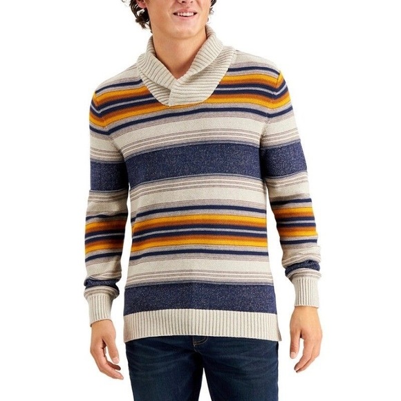 Sun + Stone | Sweaters | Sun Stone Blanket Stripe Shawl Sweater Maple ...